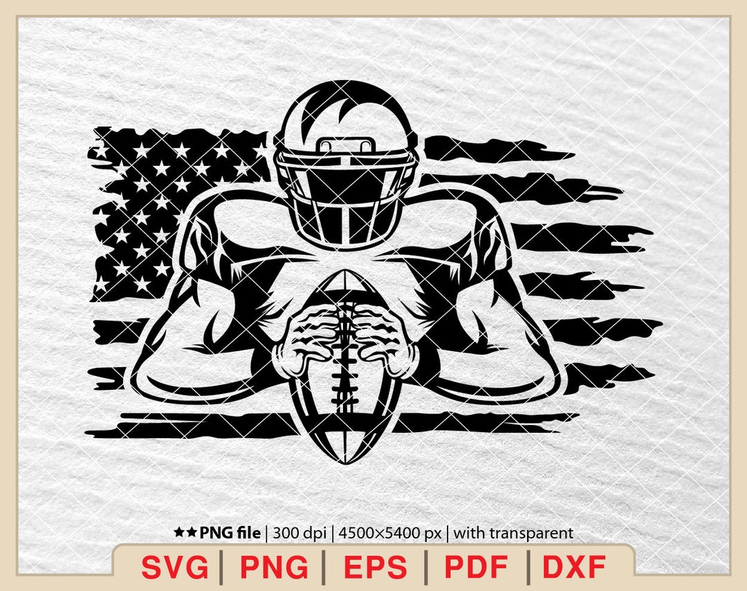 Football Player SVG: American Flag Design (digital Files) - Etsy