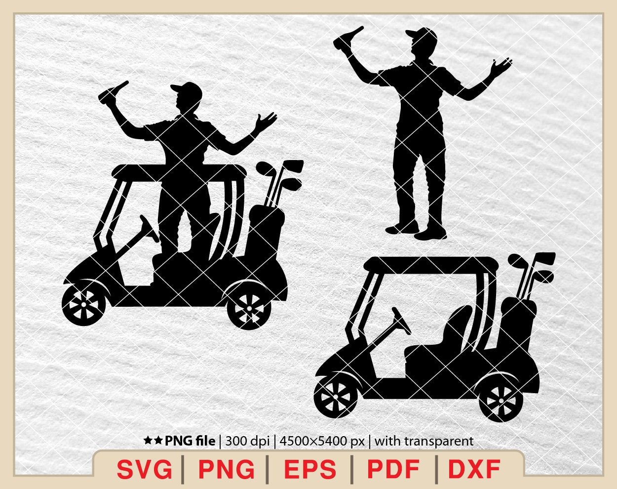 Beer Golf SVG: Golfer Silhouette & Cart Bundle (digital Files) - Etsy
