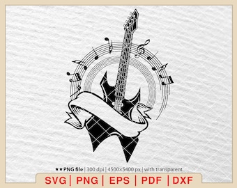 Guitar Music Note Svg, Guitar Svg, Music Svg, Music Note Svg, Music ...
