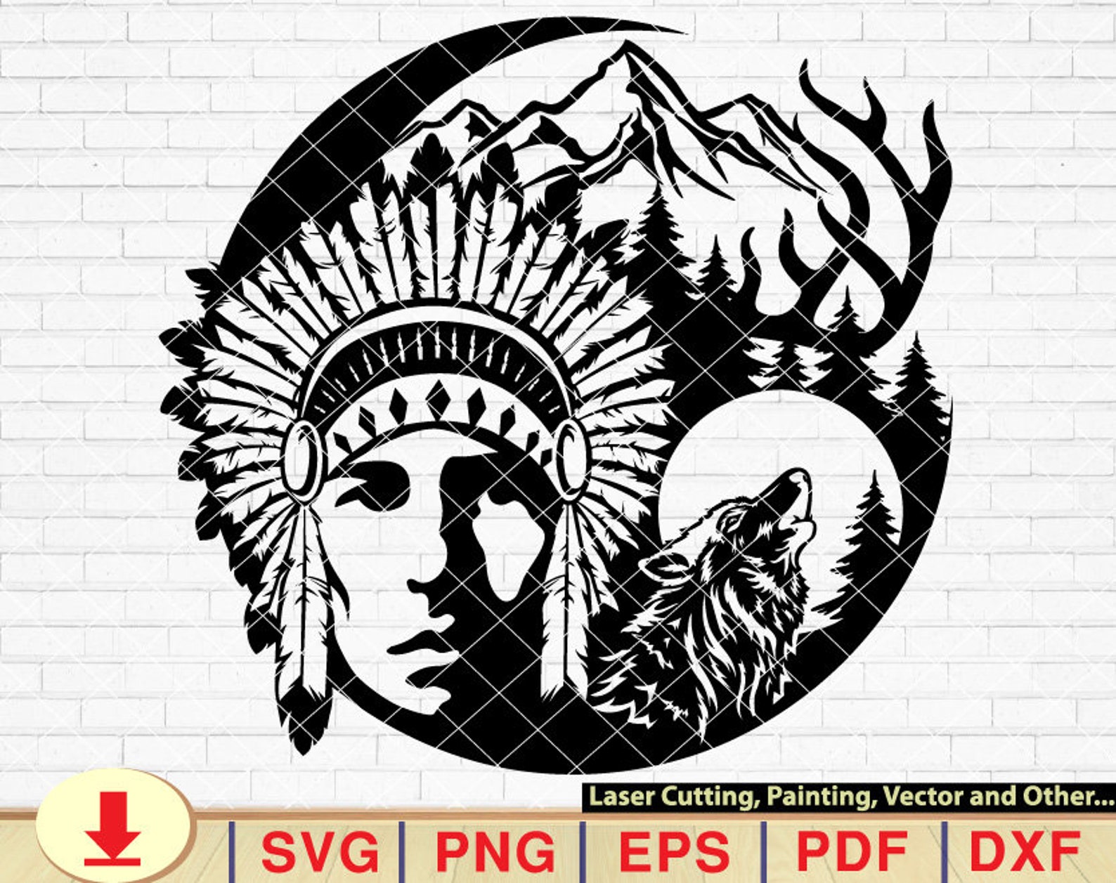 American Indian Svg Indian Warrior Svg Indian Chief Svg - Etsy