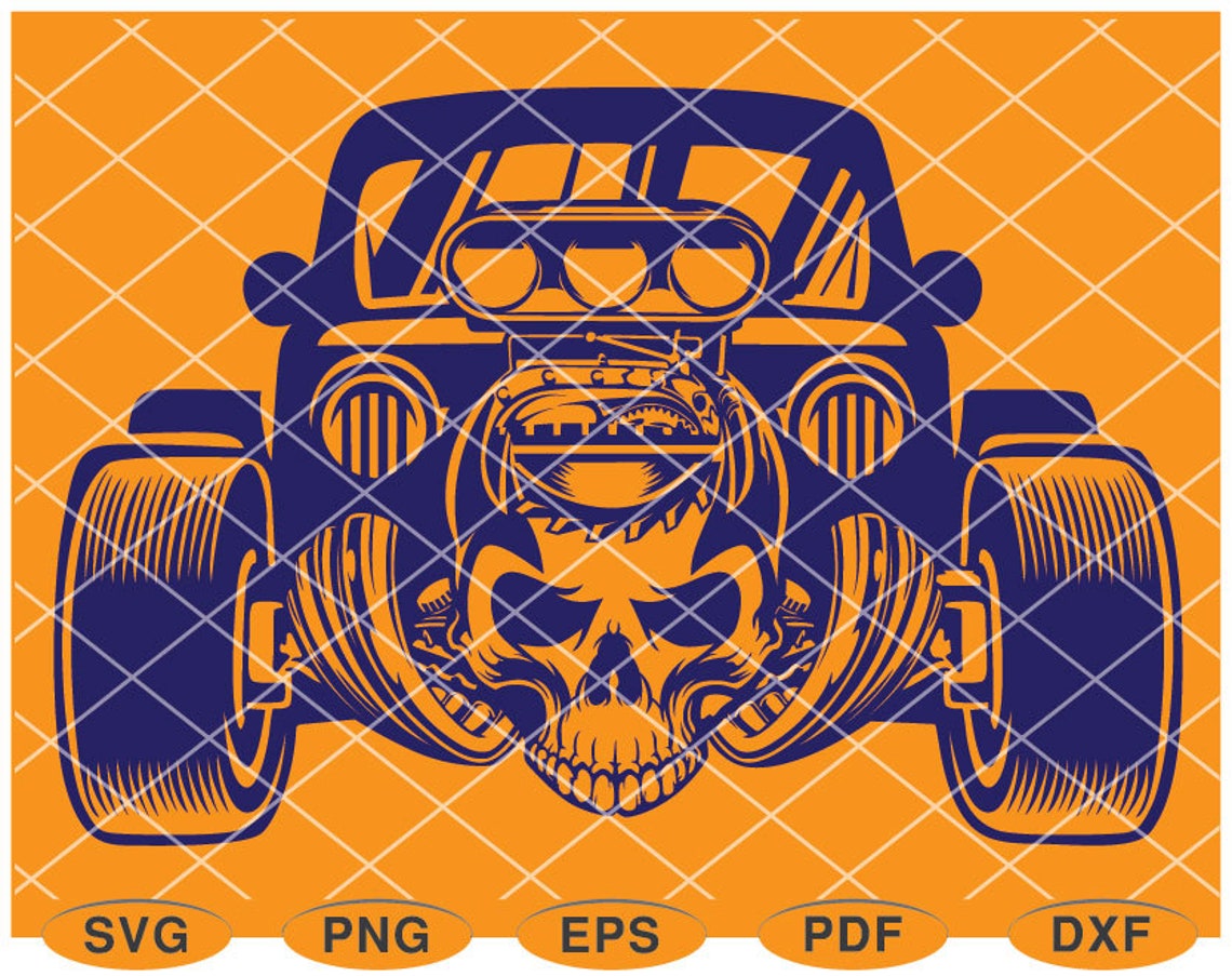 Hot Rod Skull Svgclassic Car Svghot Rod Car Svgvintage Car | Etsy