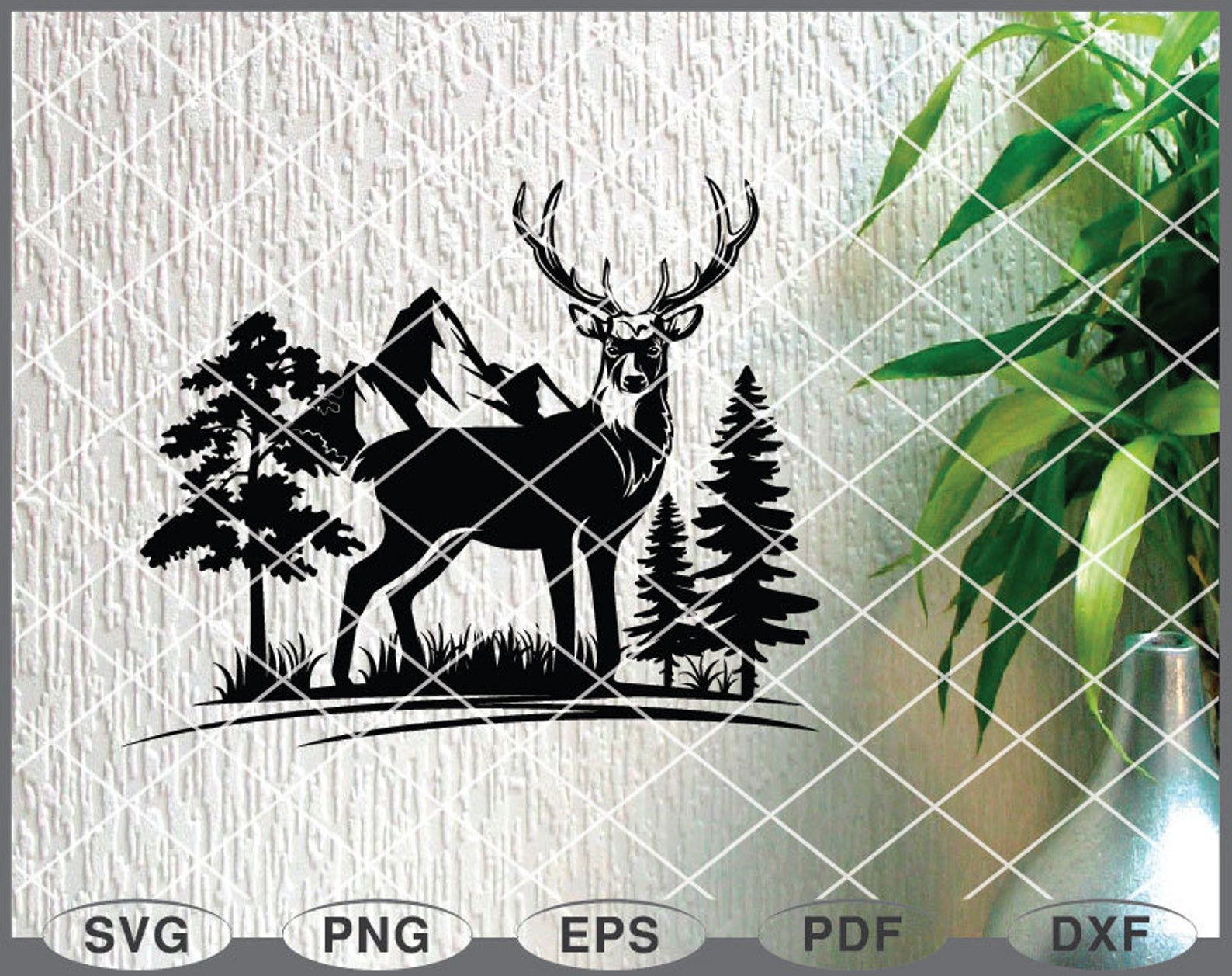 Deer and Mountains Svgdeer Svgwildlife Svgadventure | Etsy