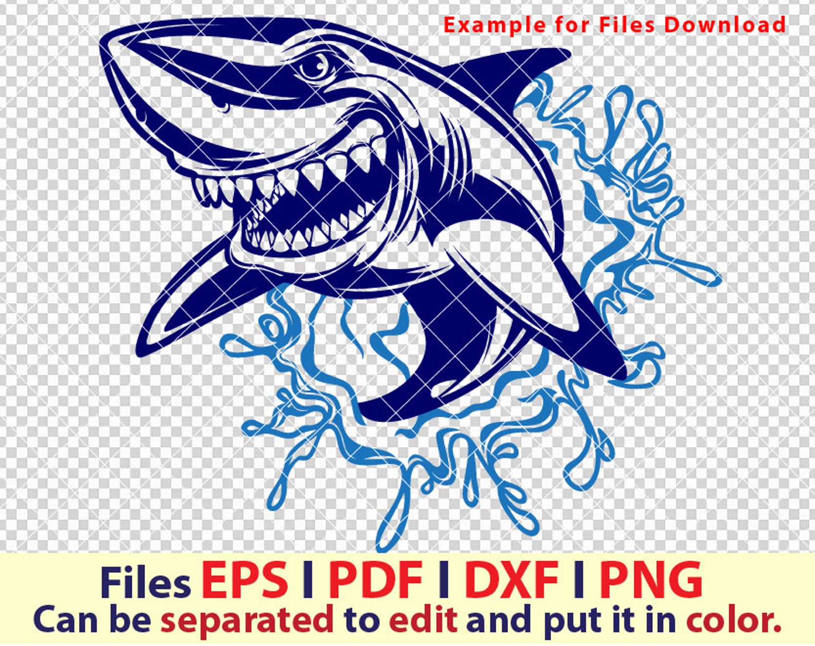 Shark in the Ocean Svg Shark Svg Shark Silhouette Shark - Etsy