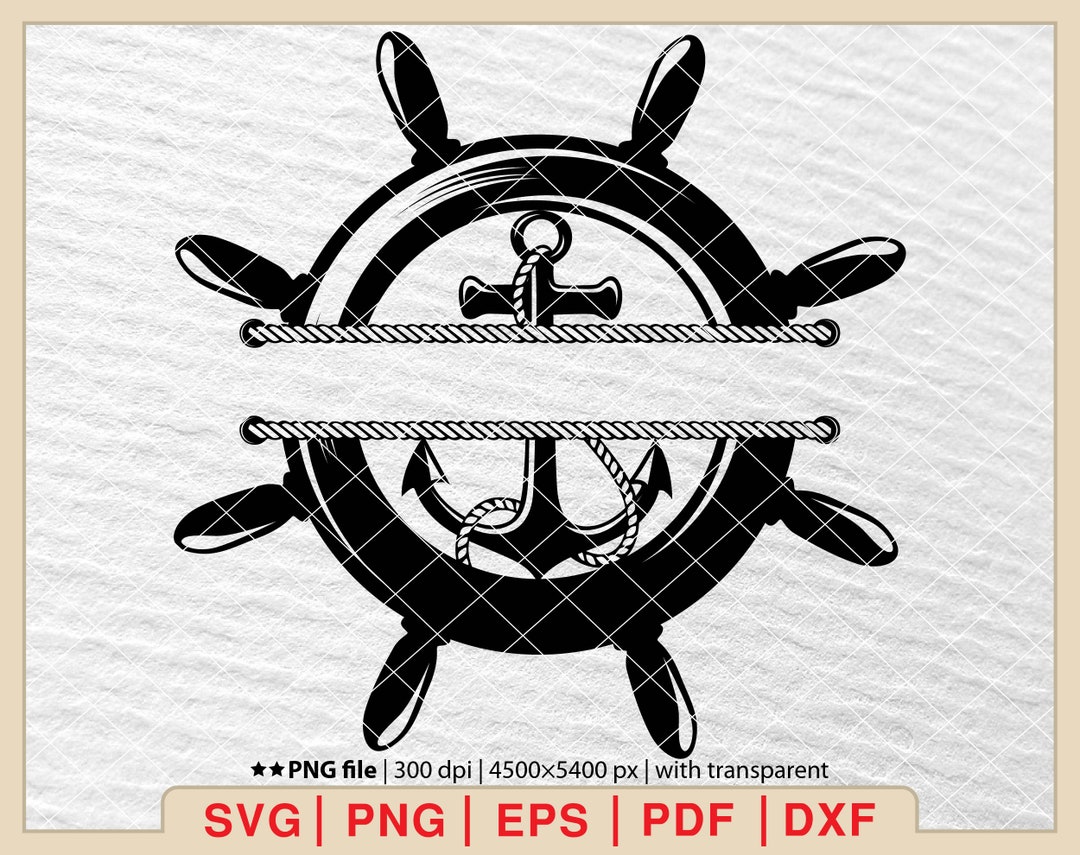 Split Anchor Name Frame SVG: Nautical Monogram Cut File (digital ...