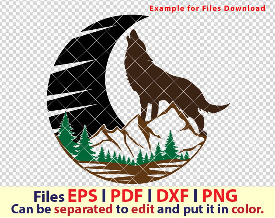 Howling Wolf Svg Wolf Scene Svg Mountain Wolf Svg Moon Wolf - Etsy