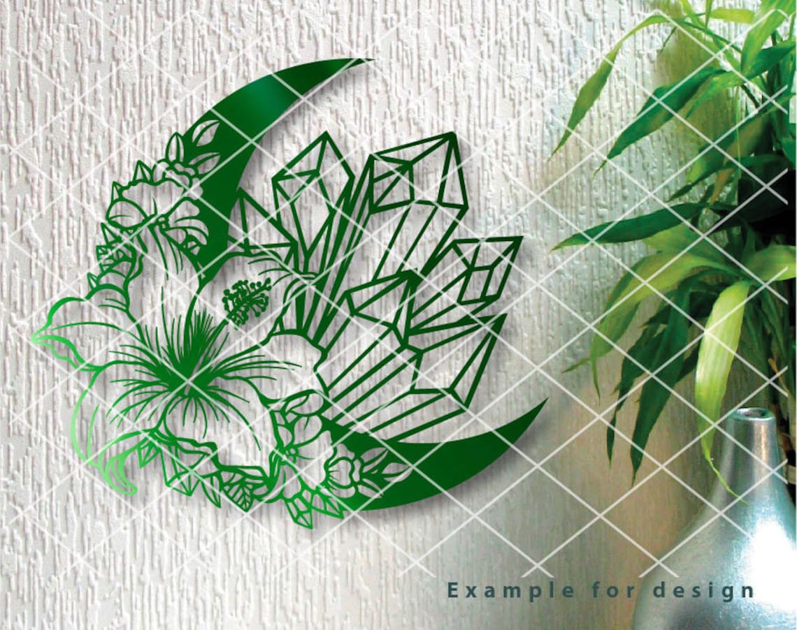 Crystal Moon Flowers Svg Magic Crystals Svg Files Crystal | Etsy