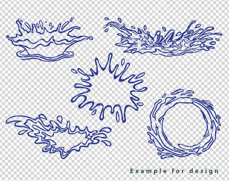 Water Splash SVG: Wave Borders, Droplets, Bubbles (digital Download) - Etsy