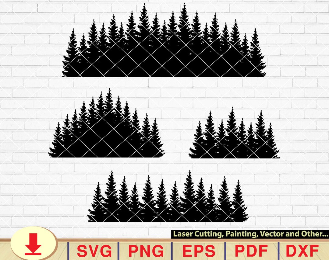 Forest Line Svgtreeline Svg Tree Svg Tree Clipart Svg - Etsy