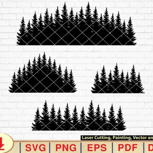 Forest Line Svgtreeline Svg Tree Svg Tree Clipart Svg - Etsy