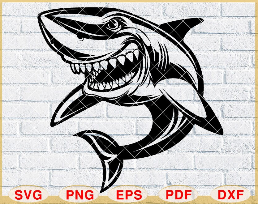 Shark in the Ocean Svg Shark Svg Mascot Shark Svg Shark - Etsy UK