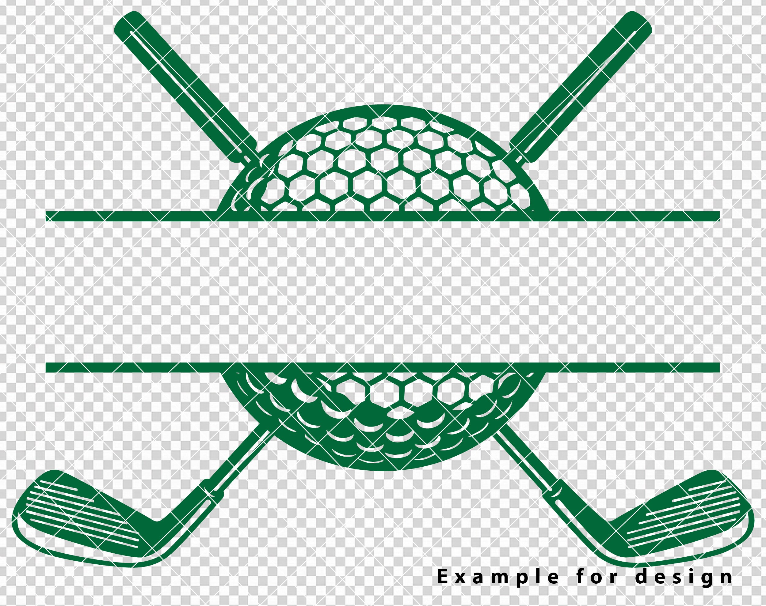 Golf Monogram Frame SVG: Ball & Clubs Clipart (digital Files) - Etsy