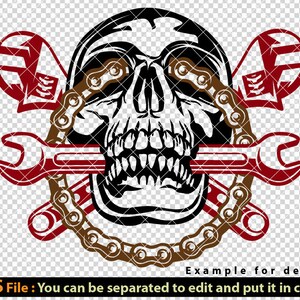 Mechanic Skull Svg Skull Svg Tools Svg Mechanic Shirt Svg - Etsy
