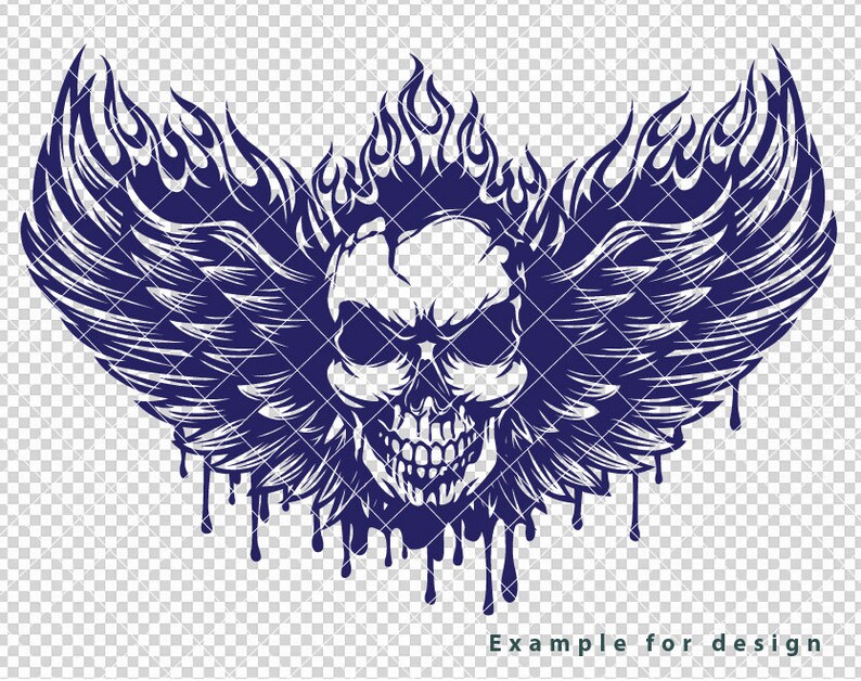 Skull With Wings Svg Winged Skull Svg Skull Svg Skull Head - Etsy
