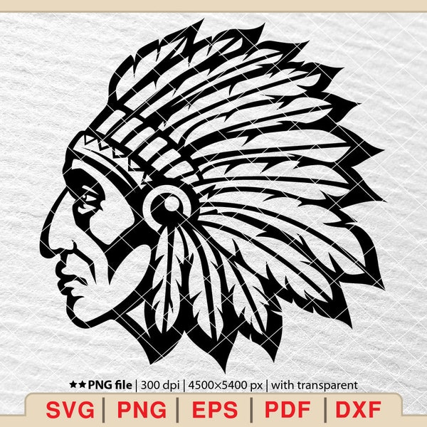 Female Indian Chief Svg - Etsy
