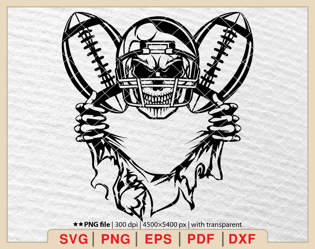Football Player Skull SVG: Team Design (digital Download) - Etsy