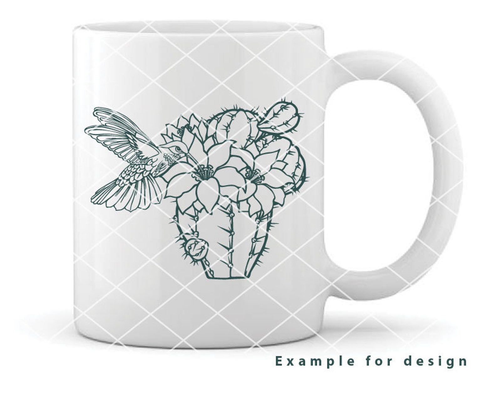Hummingbird Cactus Flower Svg Hummingbird Flowers Svg | Etsy