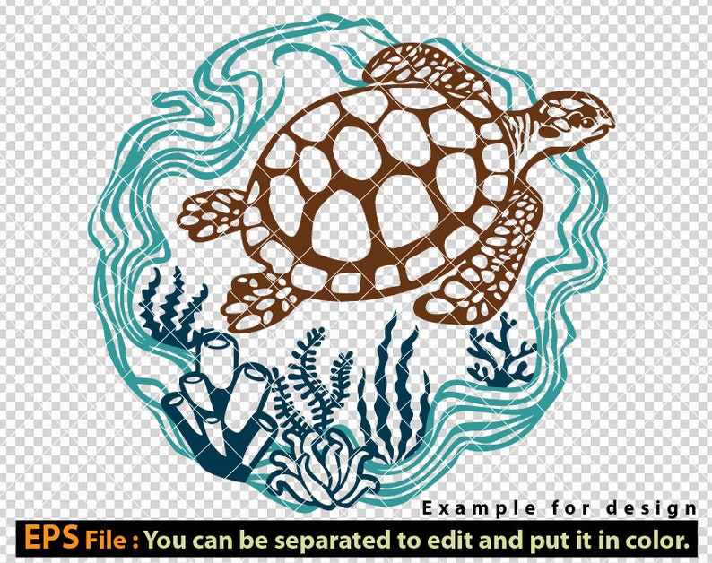 Turtle With Wave Svg Sea Turtle Svg Turtle Svg Turtle in - Etsy