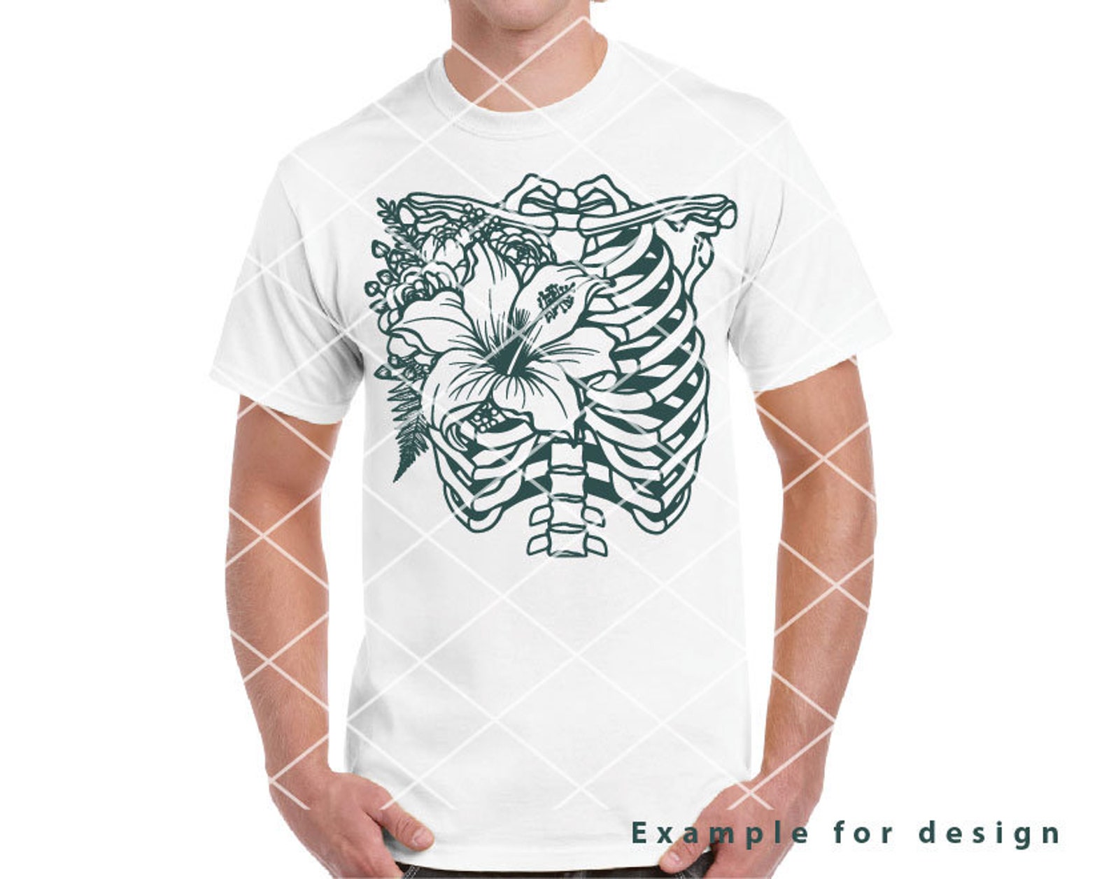 Rib Cage Floral Svgribcage Flowers Svgskeleton Flower | Etsy