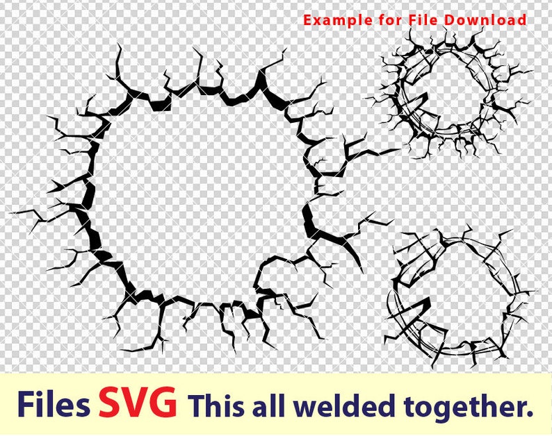 Hole Crack Svg Crack Svg Wall Crack Svg Explosion Svg Big - Etsy