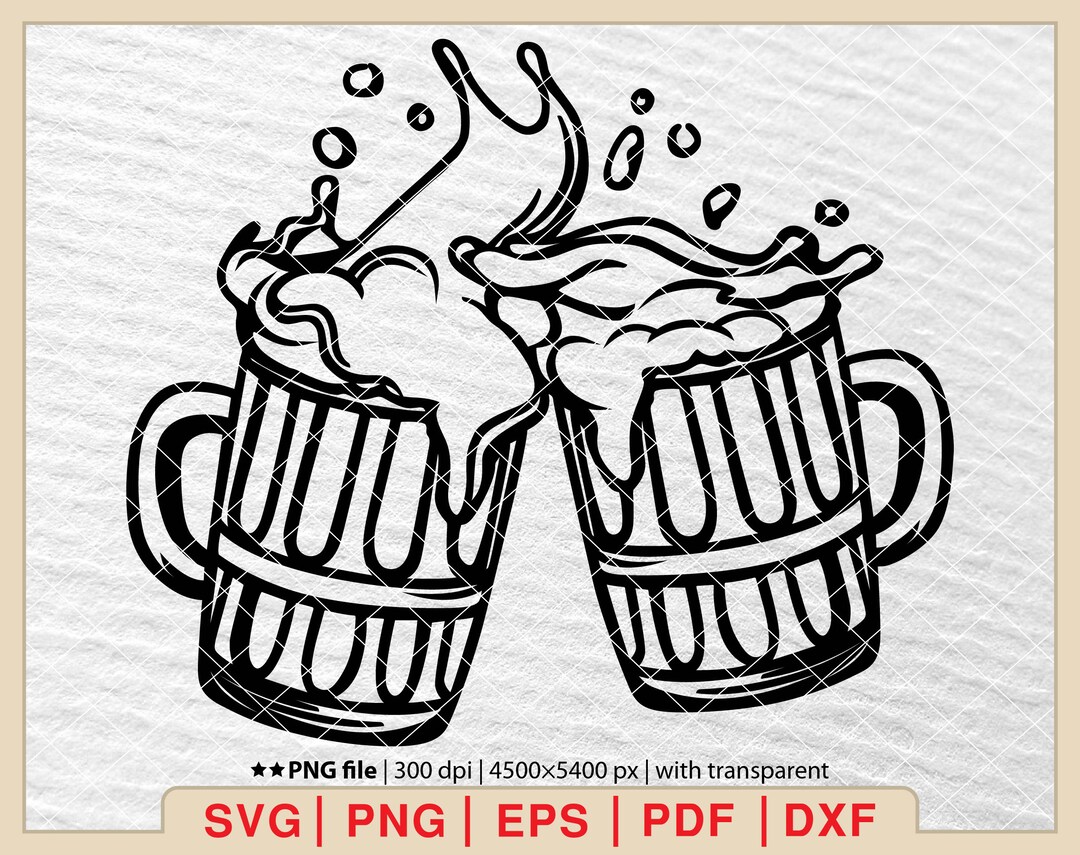 Toasting Beer Mugs SVG: Cheers Vector Clipart (digital Download) - Etsy