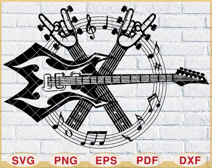 Rock Music Note Svg Music Svg Music Note Svg Musical Svg - Etsy