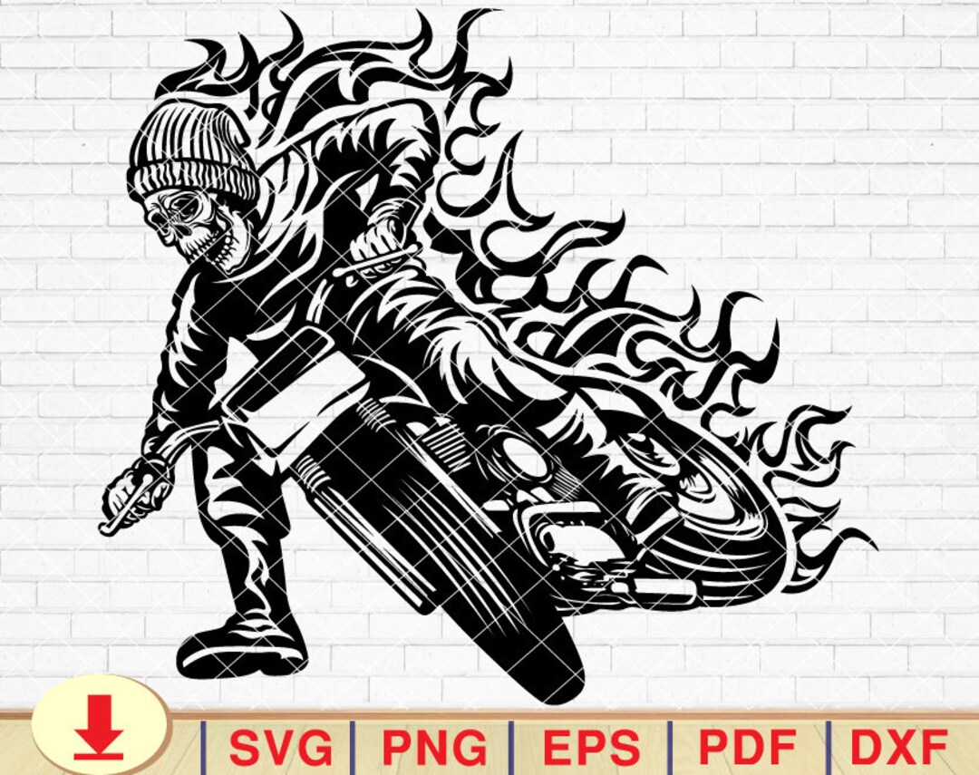 Skeleton Riding Motorcycle Svg Motorcycle Skull Svg - Etsy
