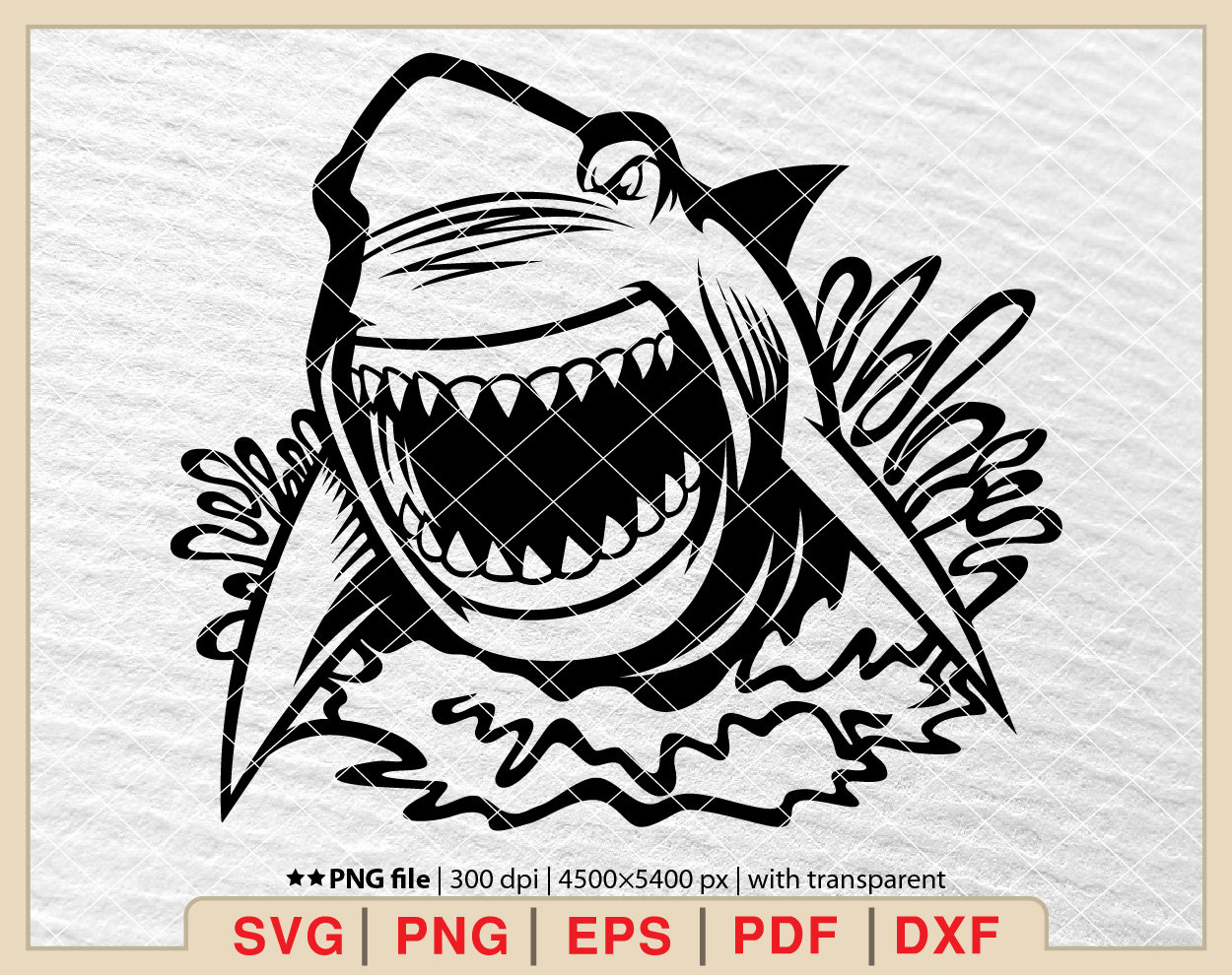 Silueta de tiburón SVG: Clipart de animales del océano (archivos ...