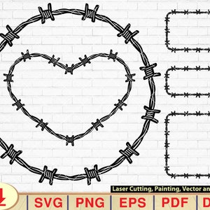 Barbed Wire Frame Svg, Barbed Wire Svg, Barb Wire Svg, Fence Svg, Babe ...
