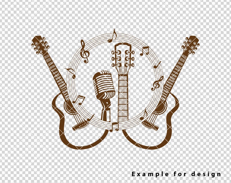 Guitar Music Note SVG: Rock and Roll Design (digital Files) - Etsy