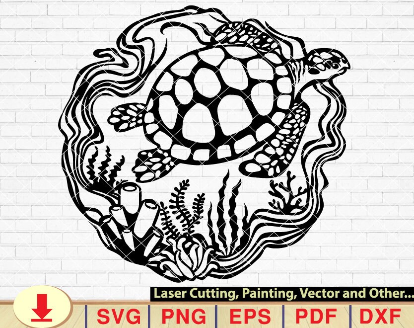 Turtle With Wave Svg Sea Turtle Svg Turtle Svg Turtle in - Etsy