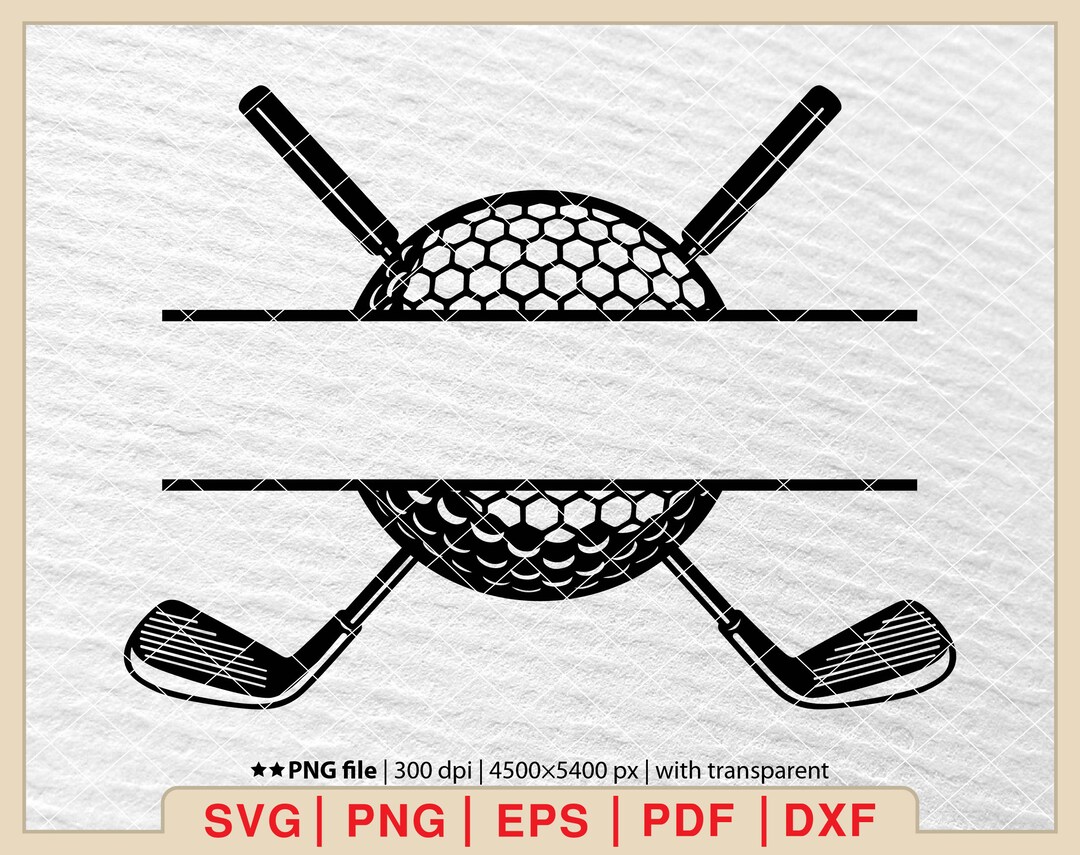 Golf Monogram Frame SVG: Ball & Clubs Clipart (digital Files) - Etsy