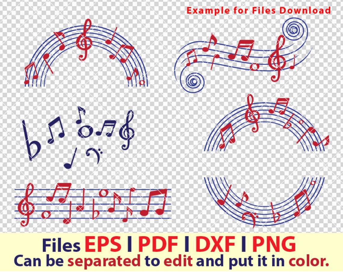 Music Notes Svg Music Svgmusic Clipart Notestreble Clef - Etsy