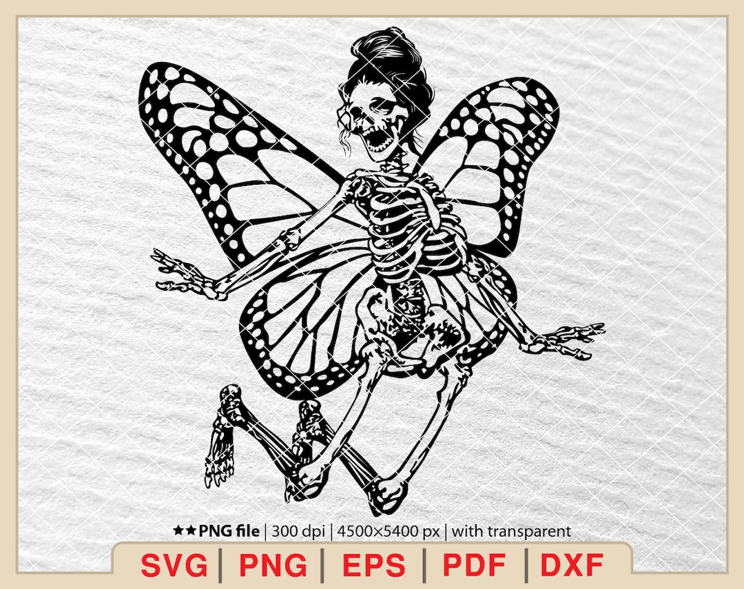 Skeleton Butterfly SVG: Halloween Skull Design (digital Files) - Etsy