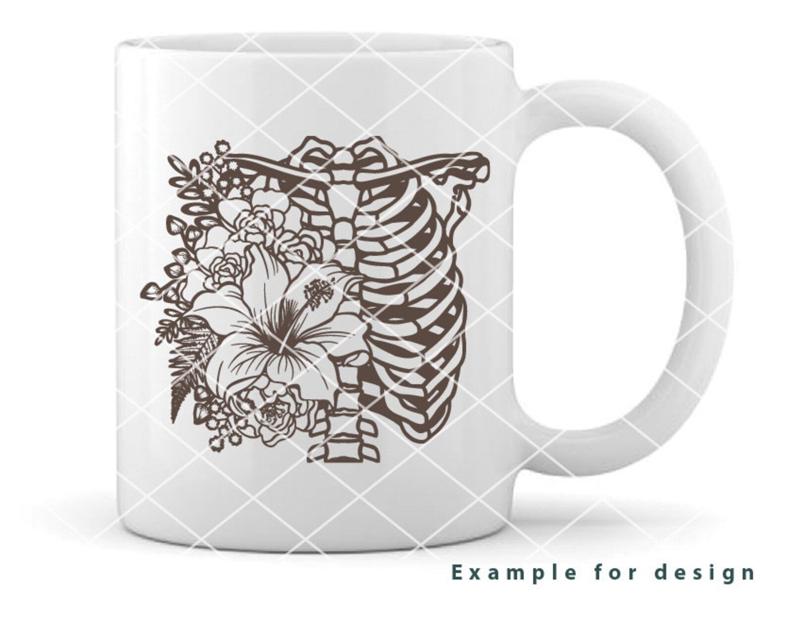 Rib Cage Floral Svgribcage Flowers Svgskeleton Flower - Etsy