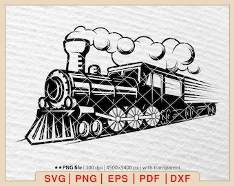 Train SVG PNG, Steam Engine Svg, Vintage Train Svg, Old Train Svg ...