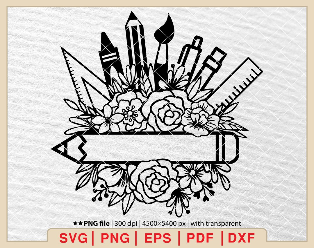 Teacher SVG, Flower Pencil Svg, Back to School Svg, Teacher Gift Svg ...