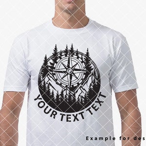 Compass and Mountains SVG Compass and Forest Svg Nature Svg - Etsy