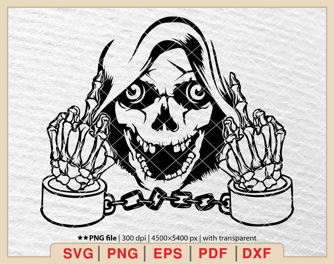 Skull With Shackle Svg,middle Finger Svg,skull Svg,head Skull Svg ...