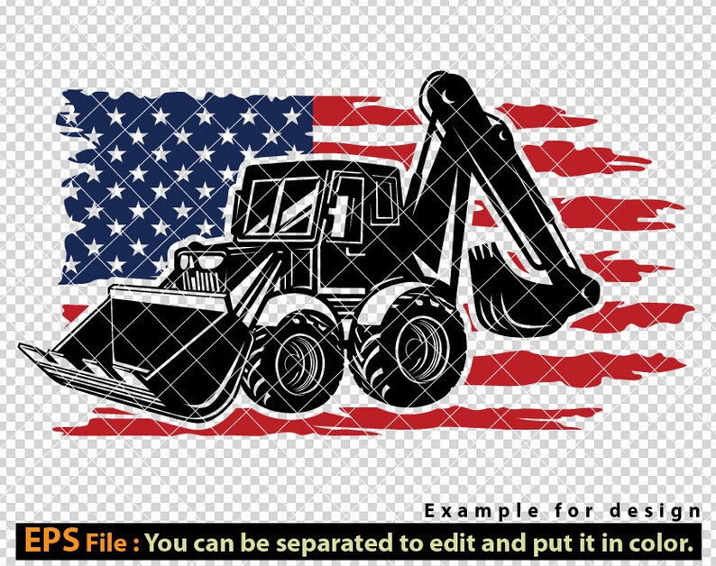 Backhoe Loader Svg Us Backhoe Loader Svg Excavator Svg - Etsy