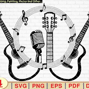 Guitar Music Note Svg Rock Music Svg Music Note Svg Rock - Etsy