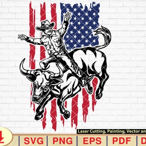 US Bull Rider Svg Rodeo Svg Bull Svg Cowboy Svg Bull - Etsy