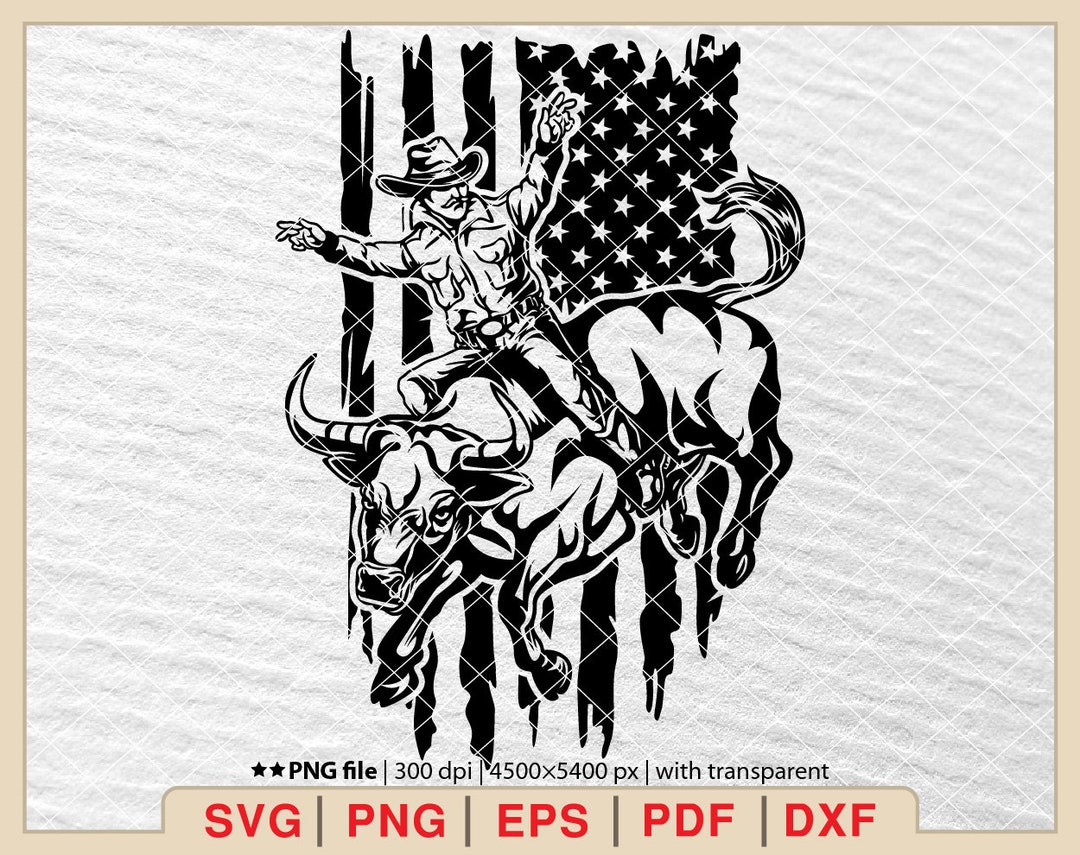 US Bull Rider Svg, Rodeo Svg, Bull Svg, Cowboy Svg, Bull Riding Svg ...