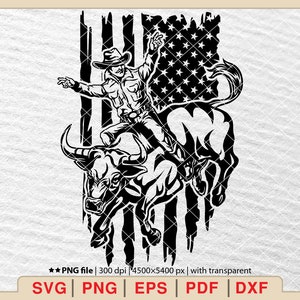 US Bull Rider Svg, Rodeo Svg, Bull Svg, Cowboy Svg, Bull Riding Svg ...