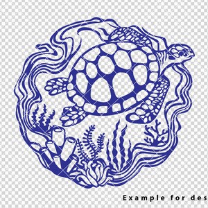 Turtle With Wave Svg, Sea Turtle Svg, Turtle Svg, Turtle in Wave Svg ...