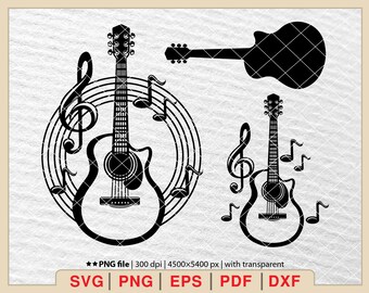 Guitar Music Note Svg, Guitar Svg, Music Svg, Music Note Svg, Music ...