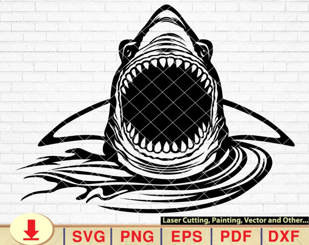 Shark in the Ocean Svg Shark Design Svg Shark Svg Shark - Etsy