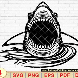 Shark in the Ocean Svg Shark Design Svg Shark Svg Shark - Etsy