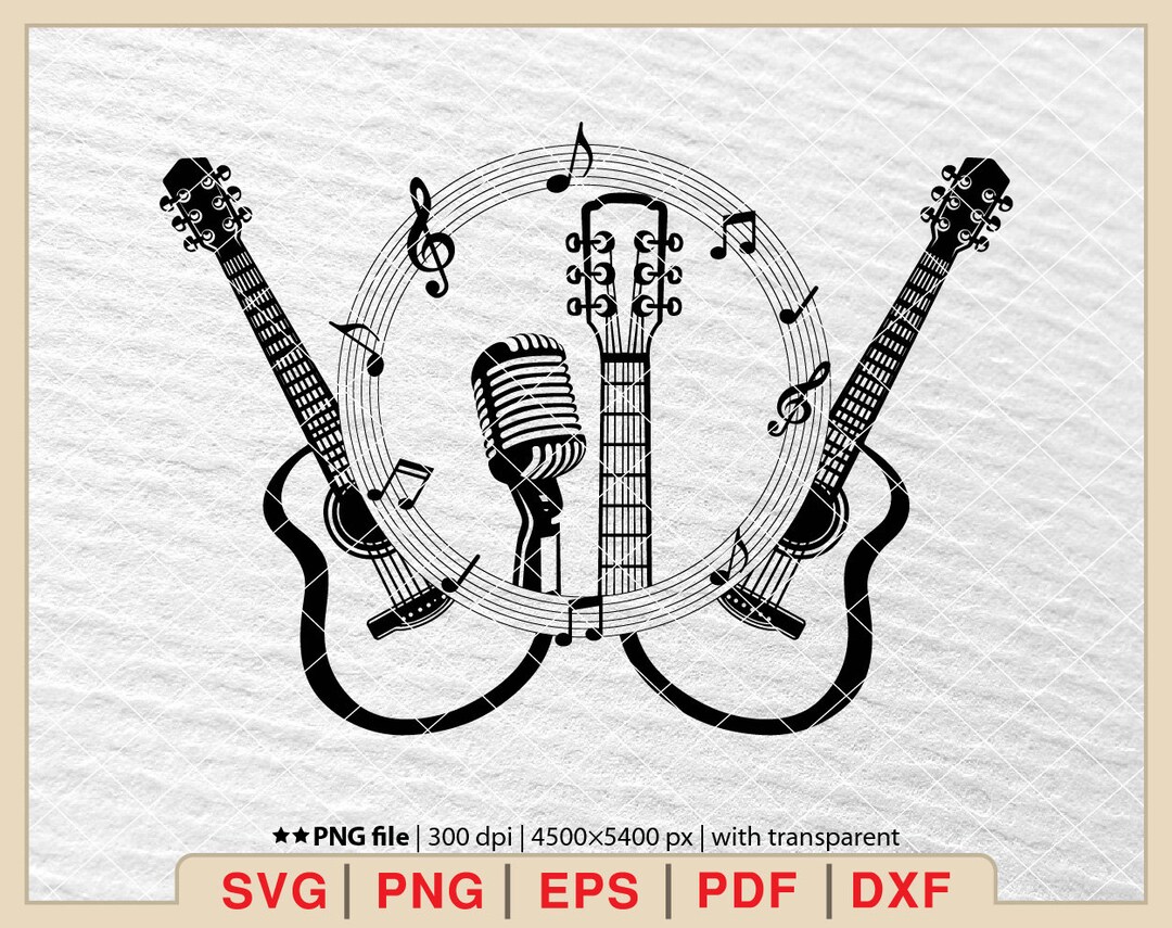 Guitar Music Note Svg, Rock Music Svg, Music Note Svg, Rock and Roll ...