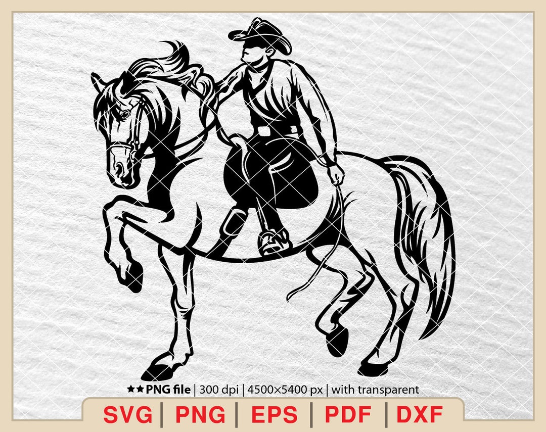Cowboy Svg, Cowboy Riding Horse Svg, Rodeo Cowboy Svg, Silhouette ...