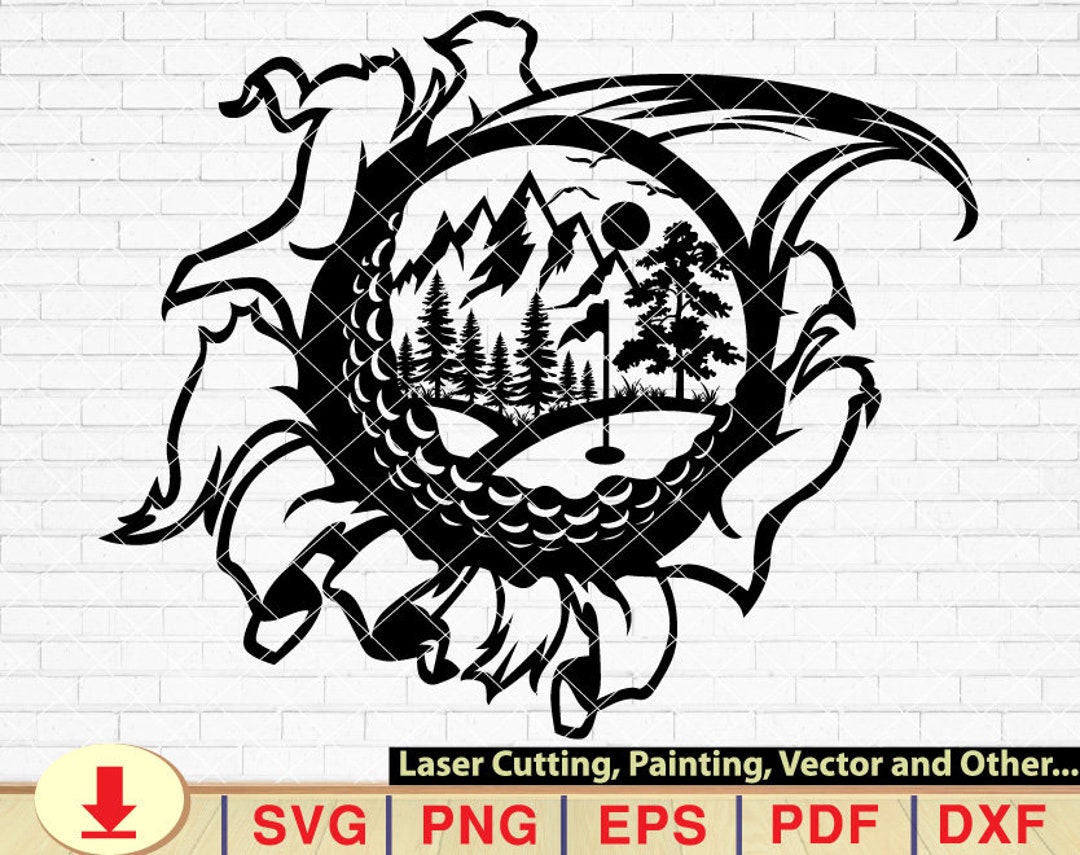 Golfing Scene Svg Golfer Silhouette Golfing Bundle Svg Golf - Etsy